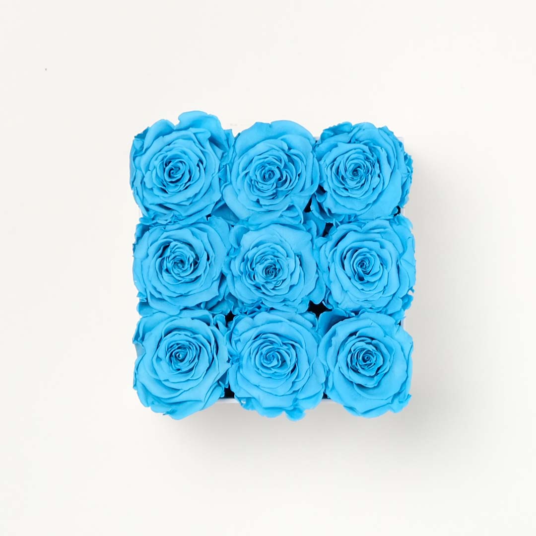 Medium Baby Blue Rose Box | infinity Roses
